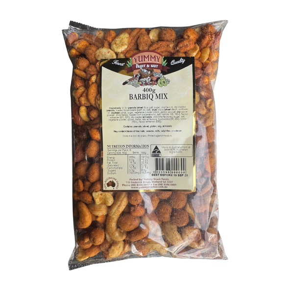 Yummy Barbi-Q Mix Nuts 400g BAG – King Cole Direct Fruit Supply