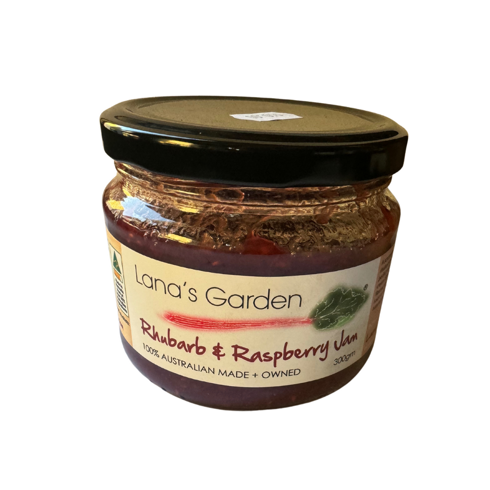 Lana's Garden Rhubarb & Raspberry Jam 300g JAR – King Cole Direct Fruit ...