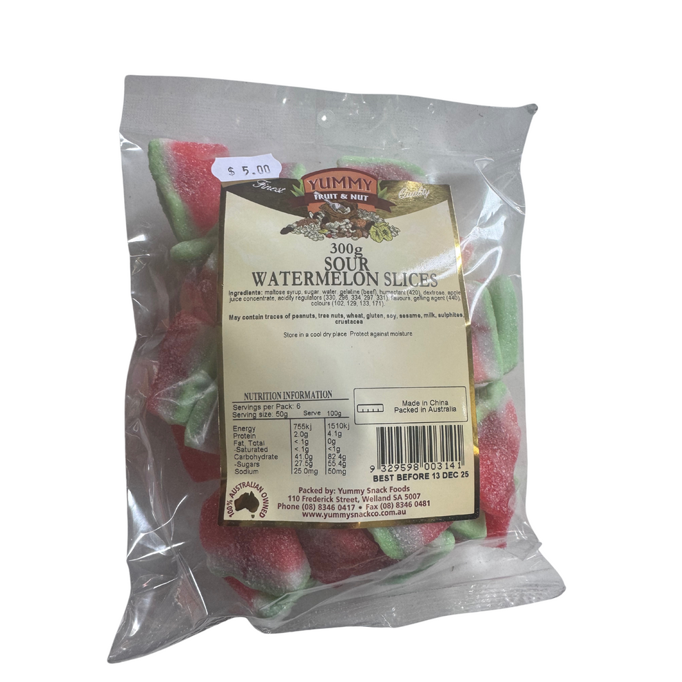 Yummy Sour Watermelon 300g BAG – King Cole Direct Fruit Supply